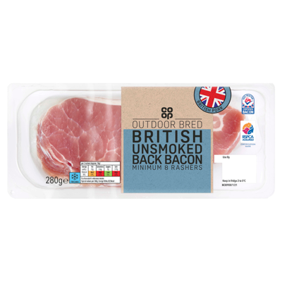 Nisa Co op Outdoor Bred Unsmoked Back Bacon Nisa Co op Outdoor Bred Unsmoked Back Bacon